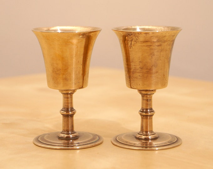Brass Decorative Goblet Set of 2 Brass Goblets good Vintage Condition ...