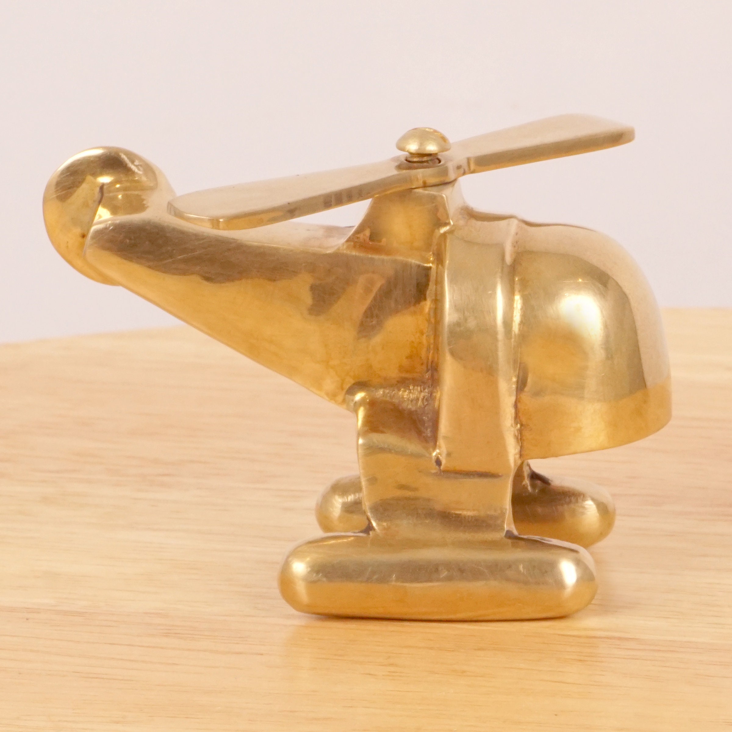 Helicopter Miniature / Figurine / Sculpture || Vintage Solid Brass ...