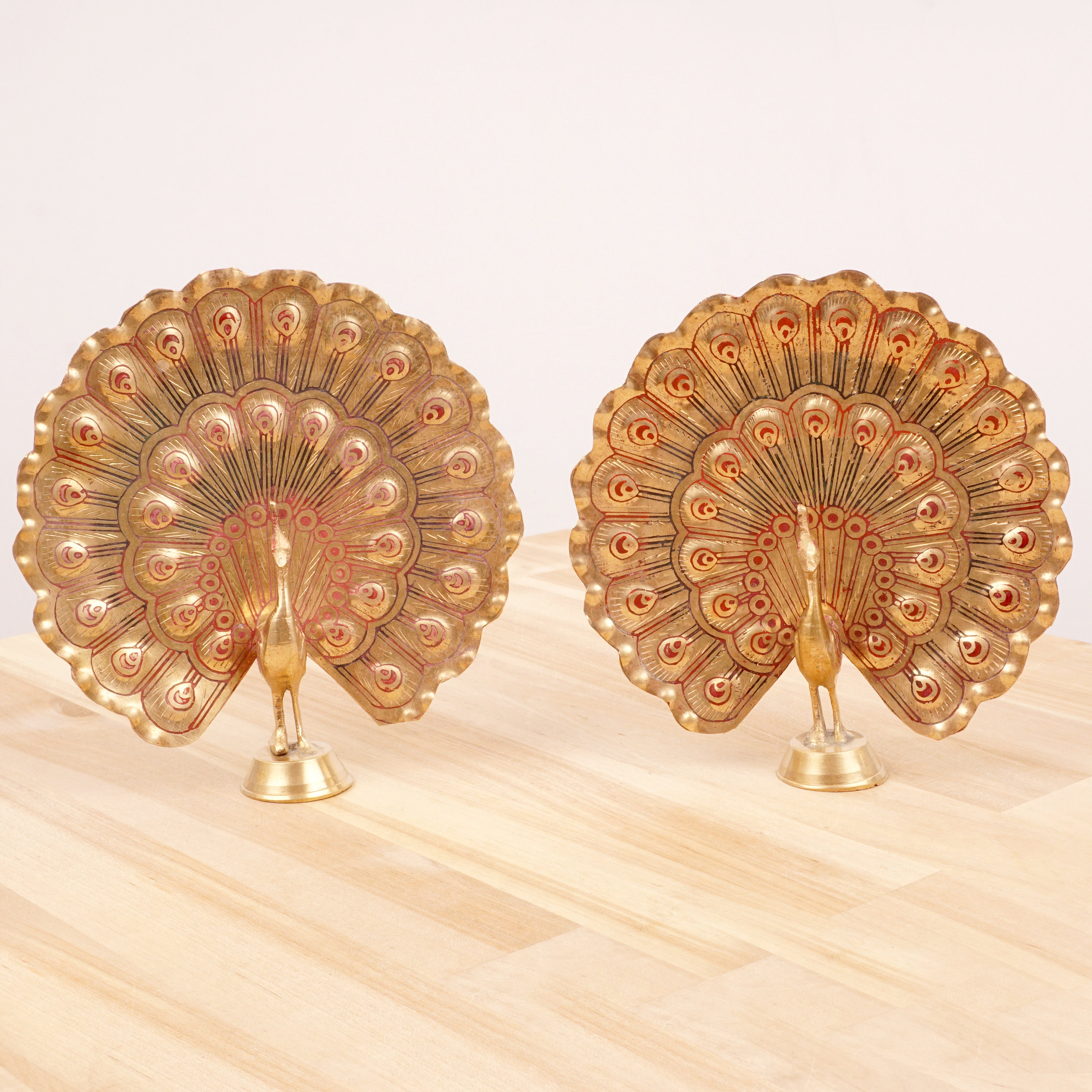 2 Peacock Figurines / Statues / Sculptures Home Decor | Etsy