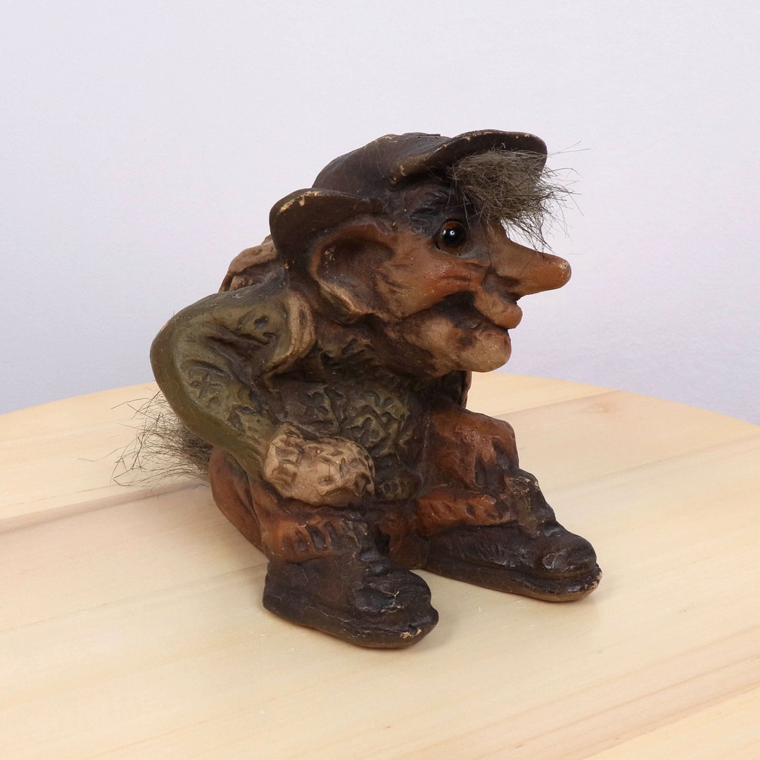 Troll / Dwarf / Gnome Miniature || Vintage Painted Plaster || Dwarf ...