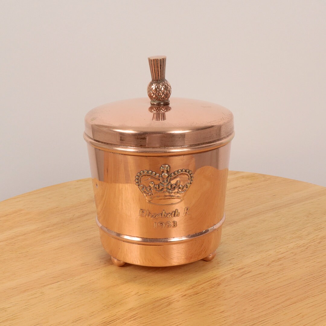 Copper Jar / Biscuit Barrel / Cookie Container / Bucket / Tea Caddy ...