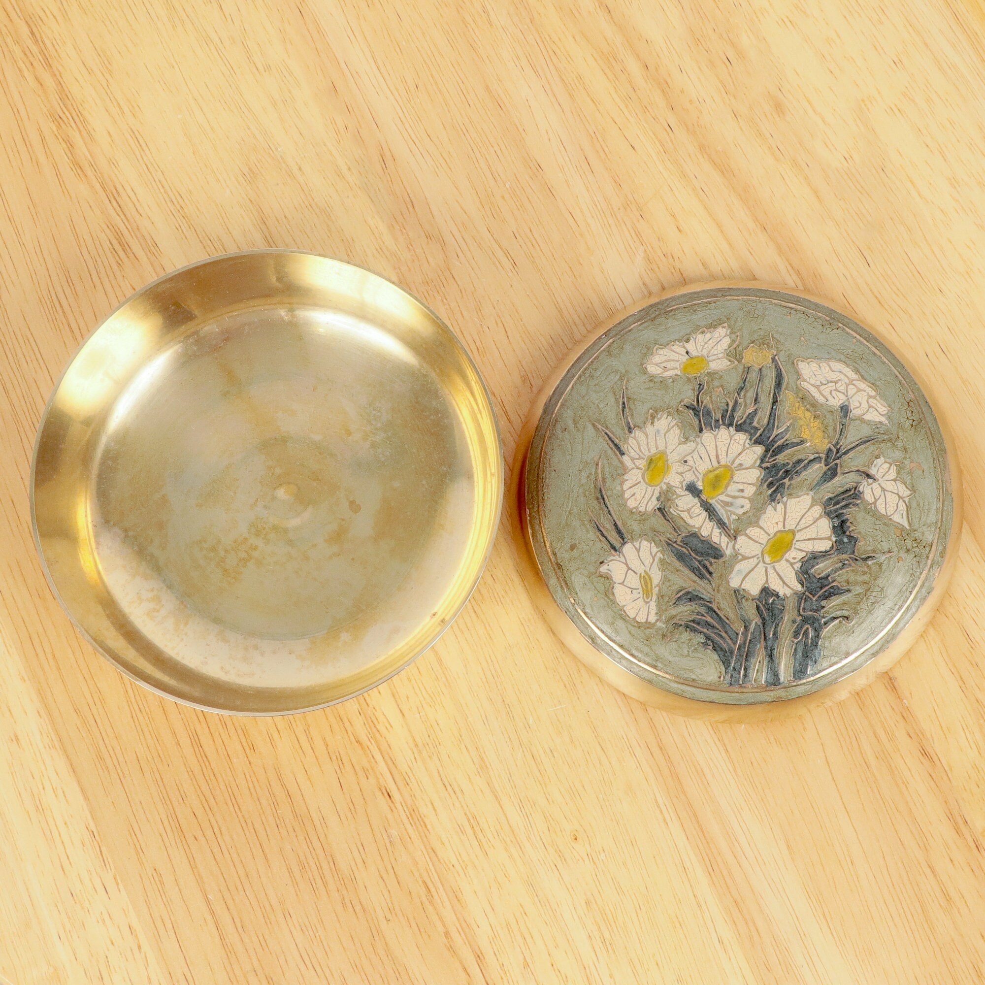 Jewellery Box / Box With Lid || Enamel Picture on Lid || Floral Design ...