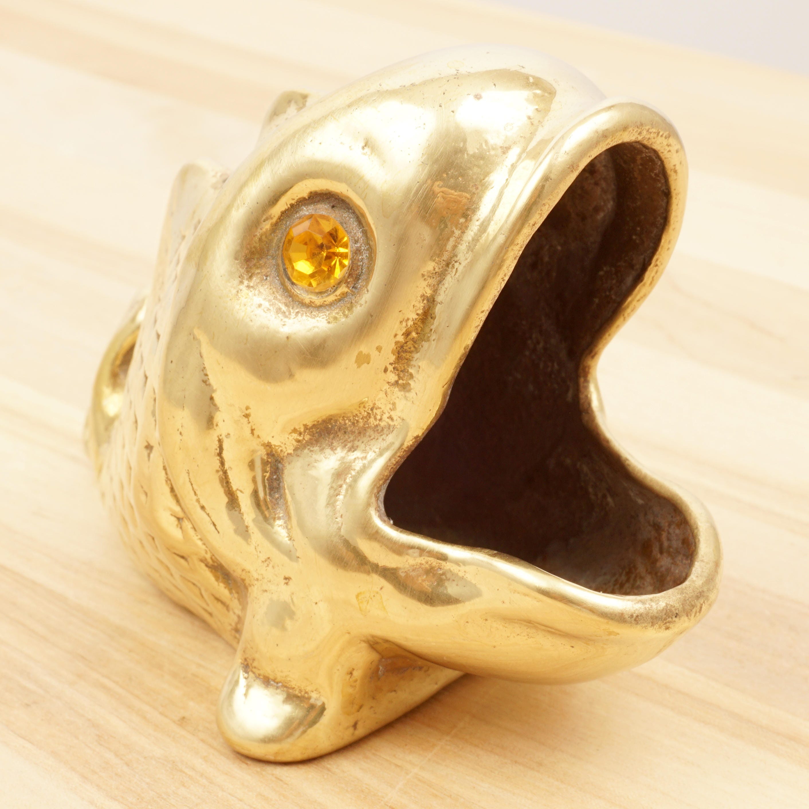 Fish Ashtray || Happy Fish || Vintage Solid Brass - Etsy