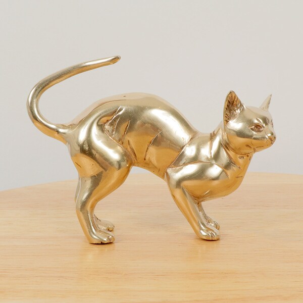 Brass Cat Figurine - Etsy