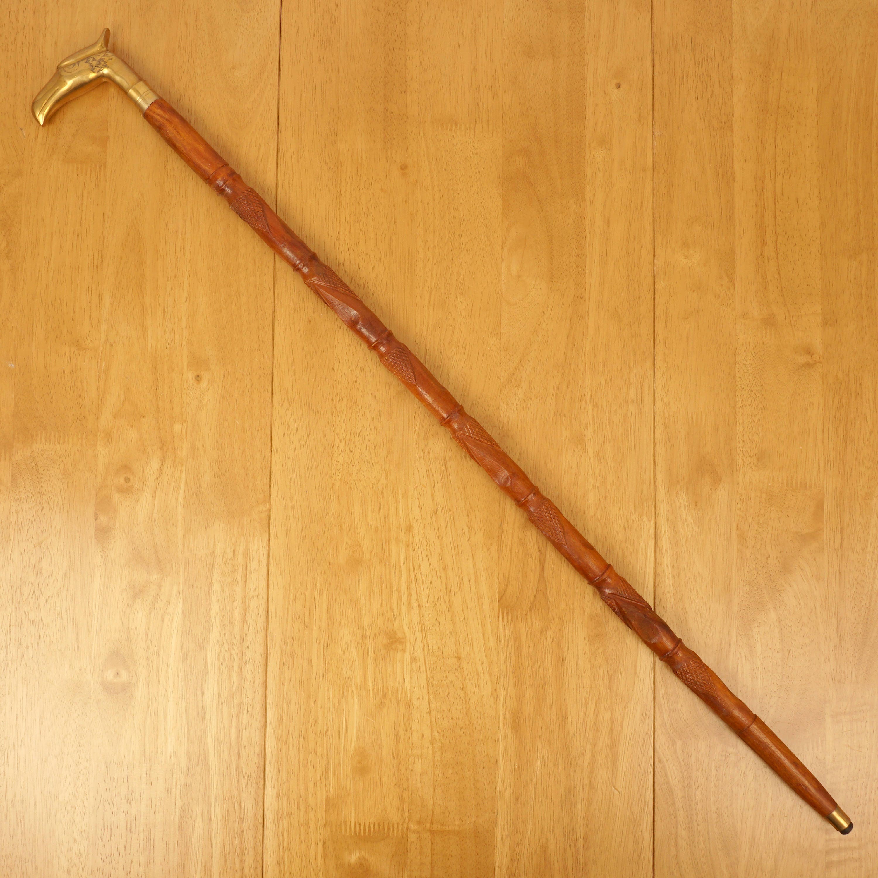 Walking Stick || Eagle Head Design / Shape || Vintage Solid Brass and ...