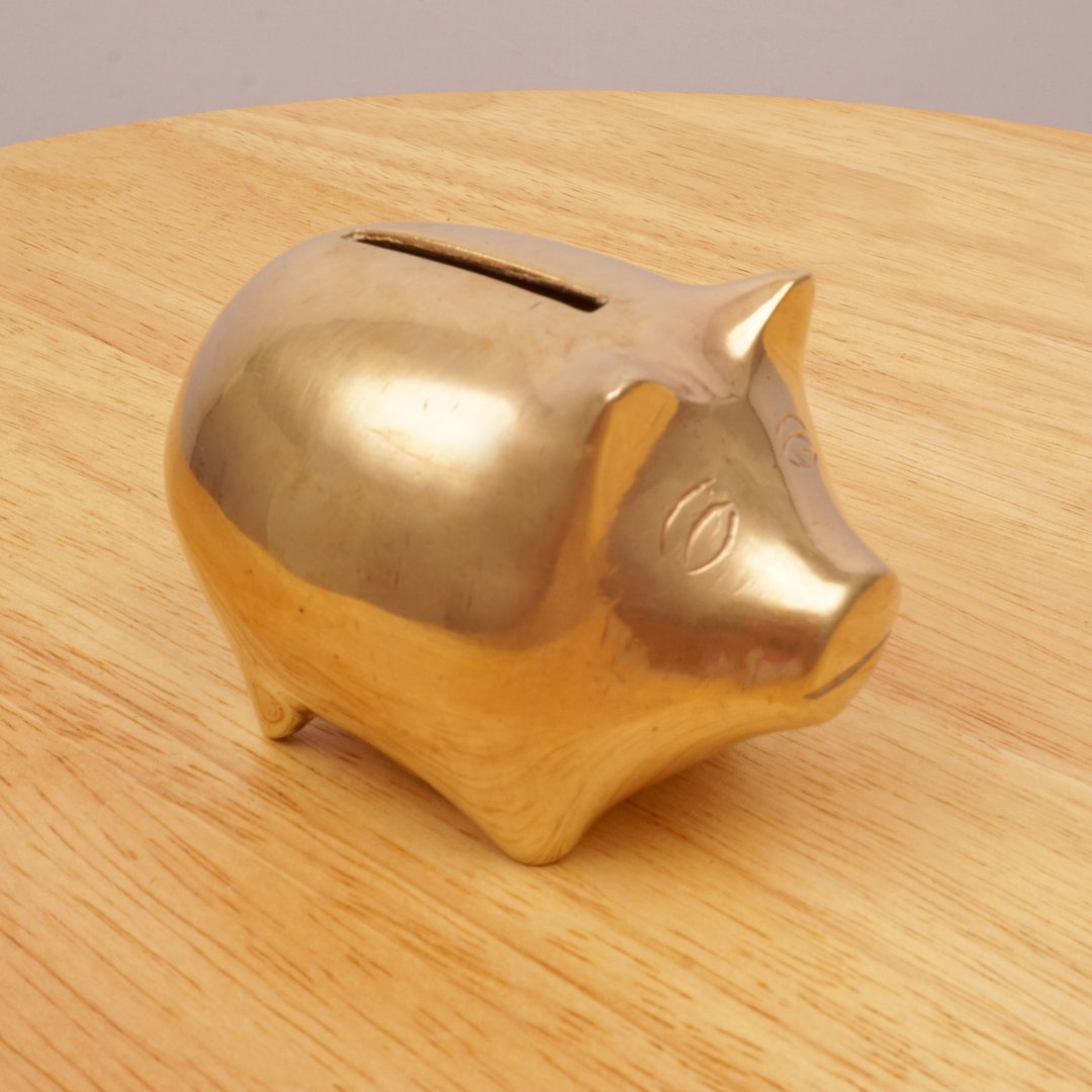 Small Piggy Bank / Savings Bank || Pig Design || Vintage Solid Brass ...