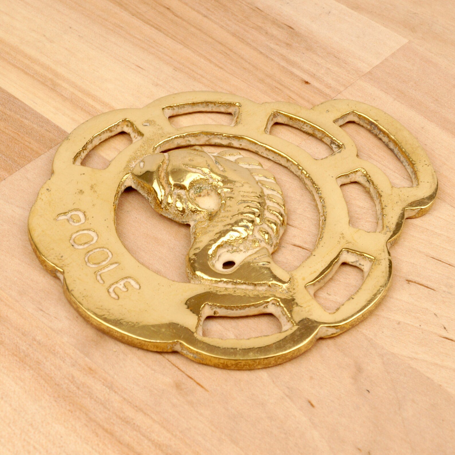 Horoscope Sign / Poole Design Horse Badge || Vintage Solid Brass - Etsy