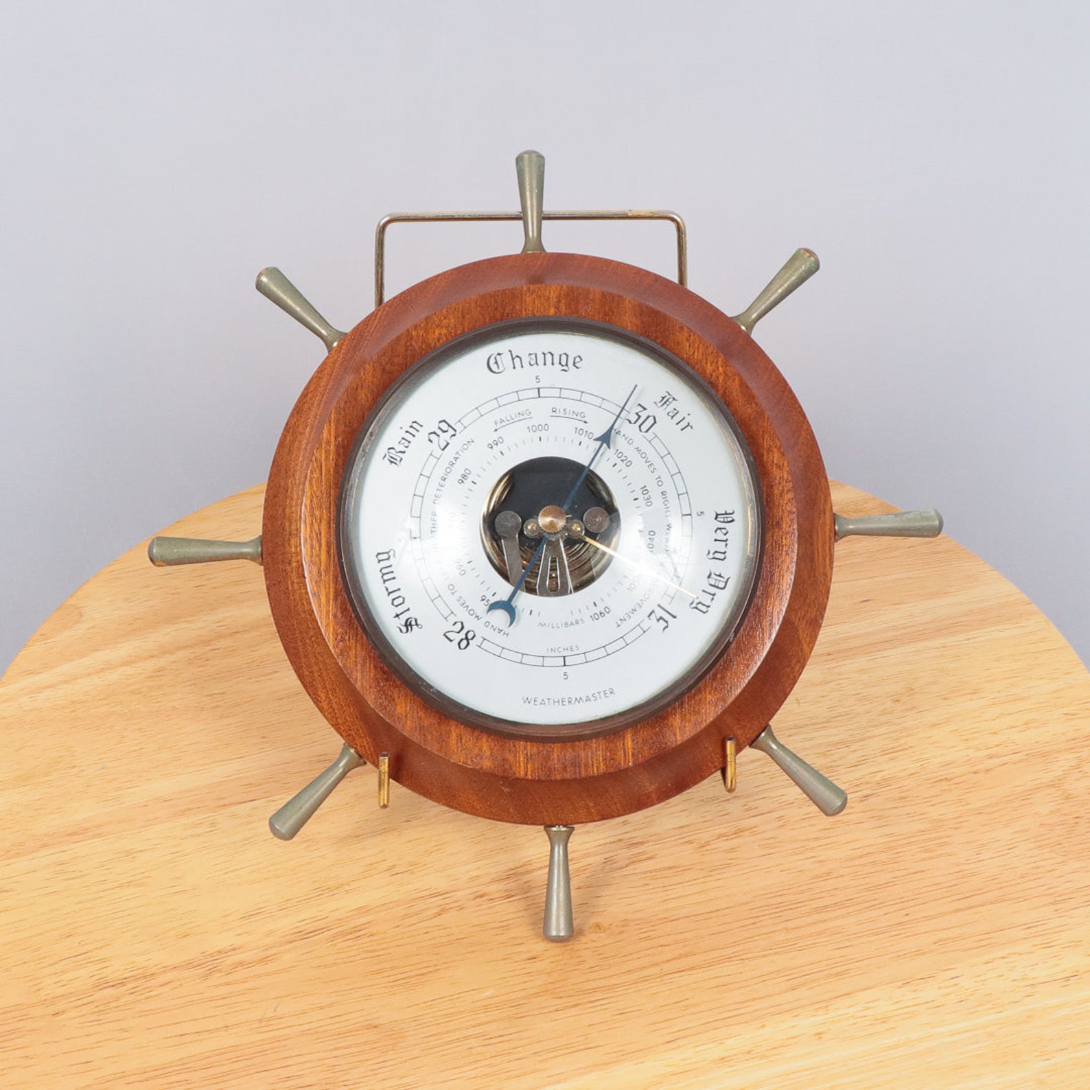 Weathermaster Barometer Made in England Wheel Shaped - Etsy UK