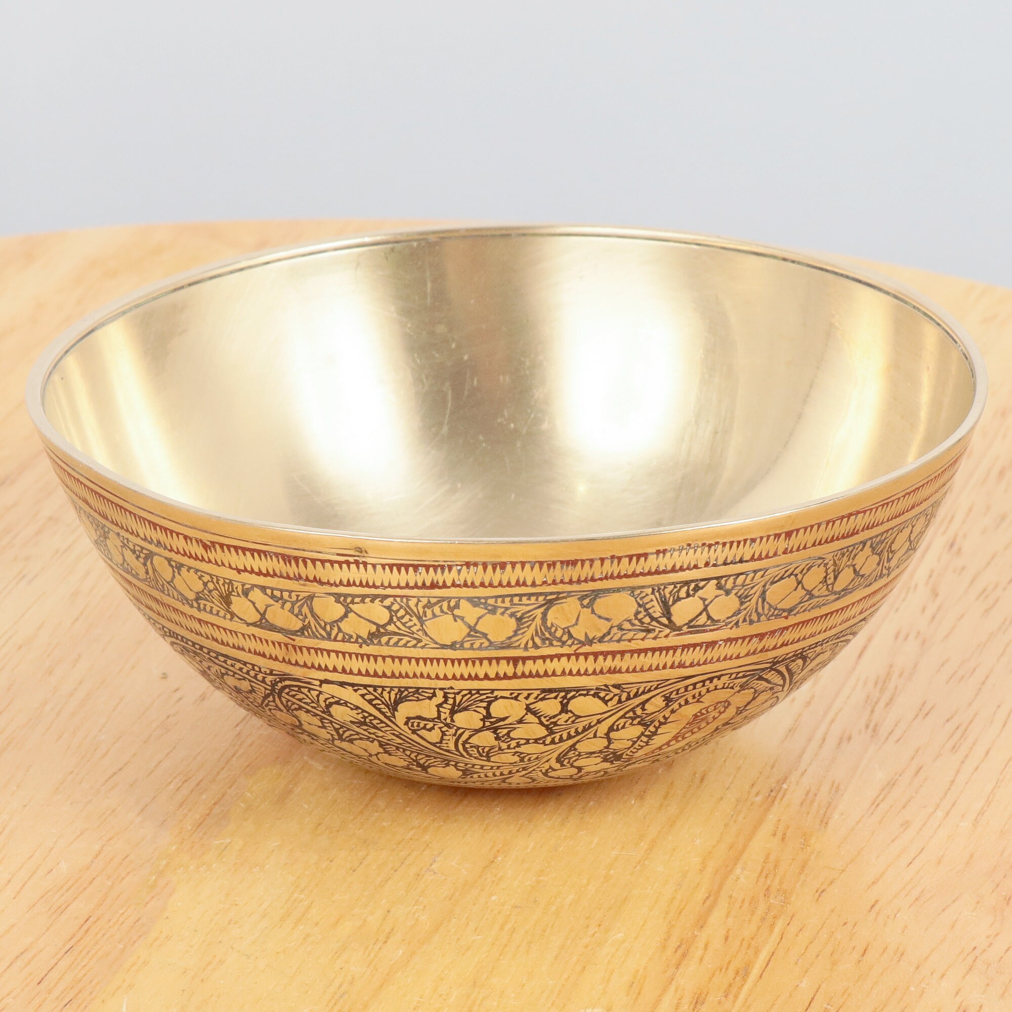 12 Cm Dish / Bowl Vintage Solid Brass Handmade Floral - Etsy UK