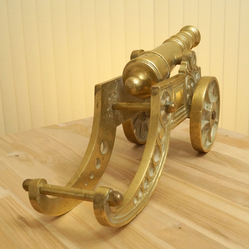 Large Army Cannon Vintage Solid Brass - Etsy