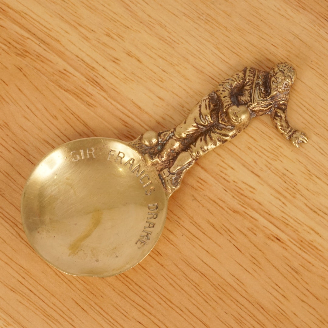 Small Spoon || Sir Francis Drake Design on Handle || Vintage Solid ...