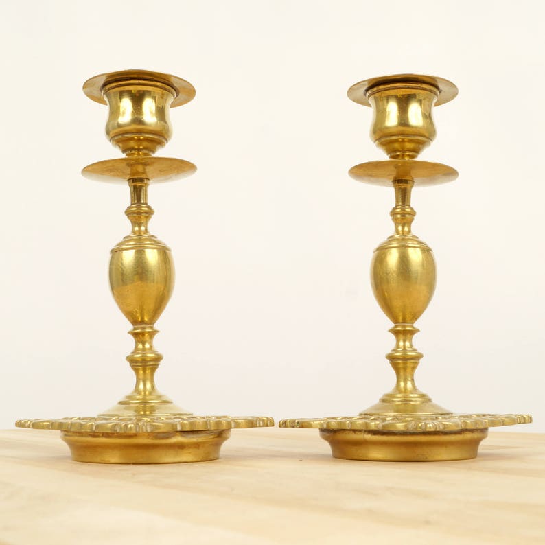 Two Antique Vintage Candle Holders / Candlestick Holders - Etsy