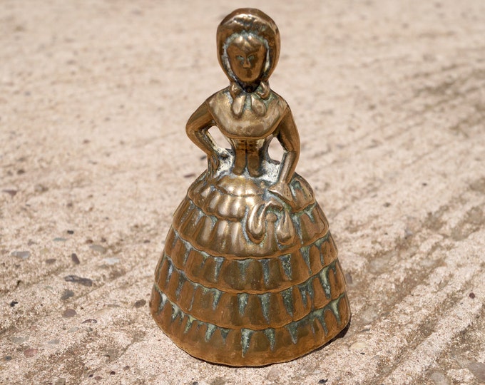 Unique Solid Brass Bell || Victorian Lady / Woman || Original Clapper ...