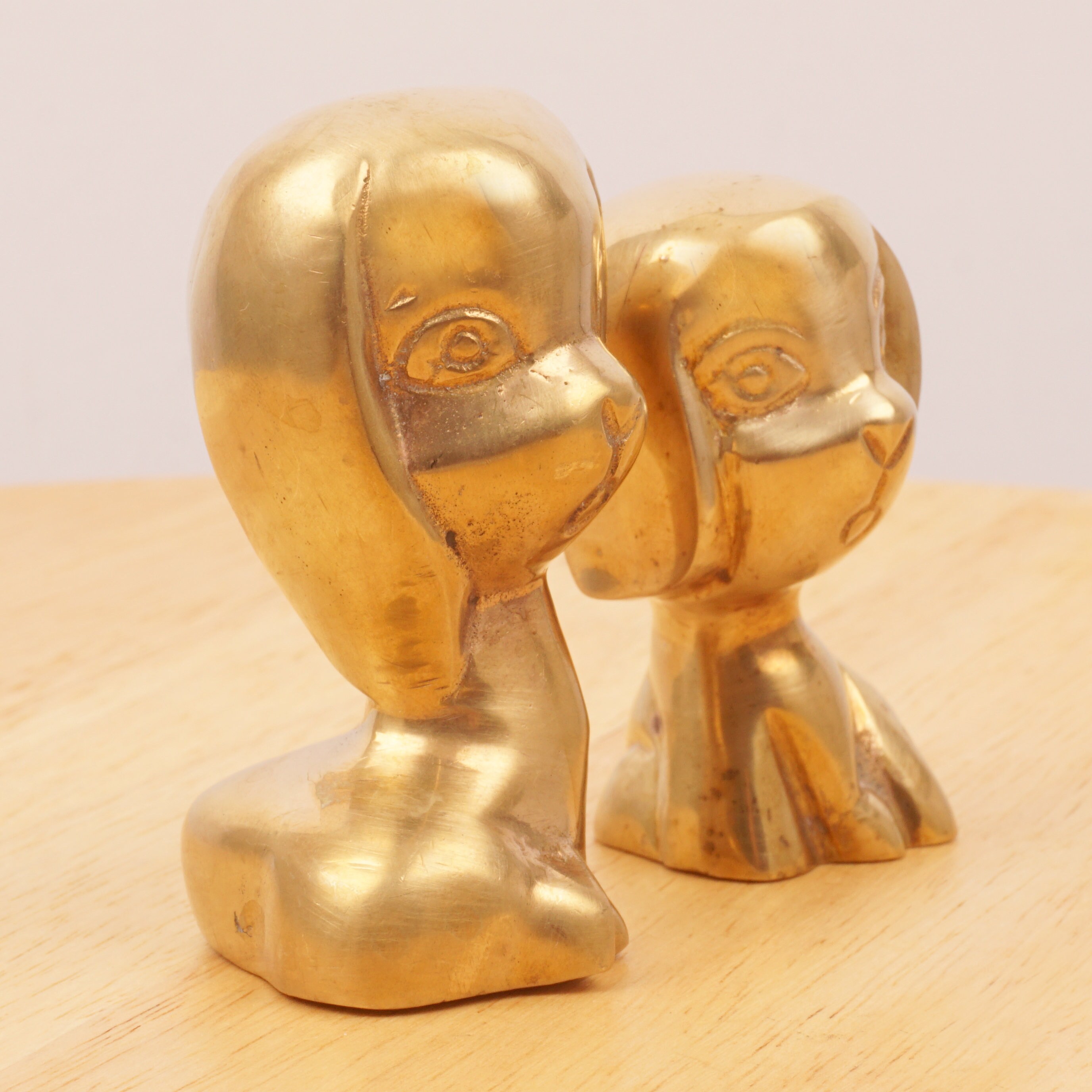2 Dog Statues / Sculptures / Figures / Dog Family || Vintage Solid ...