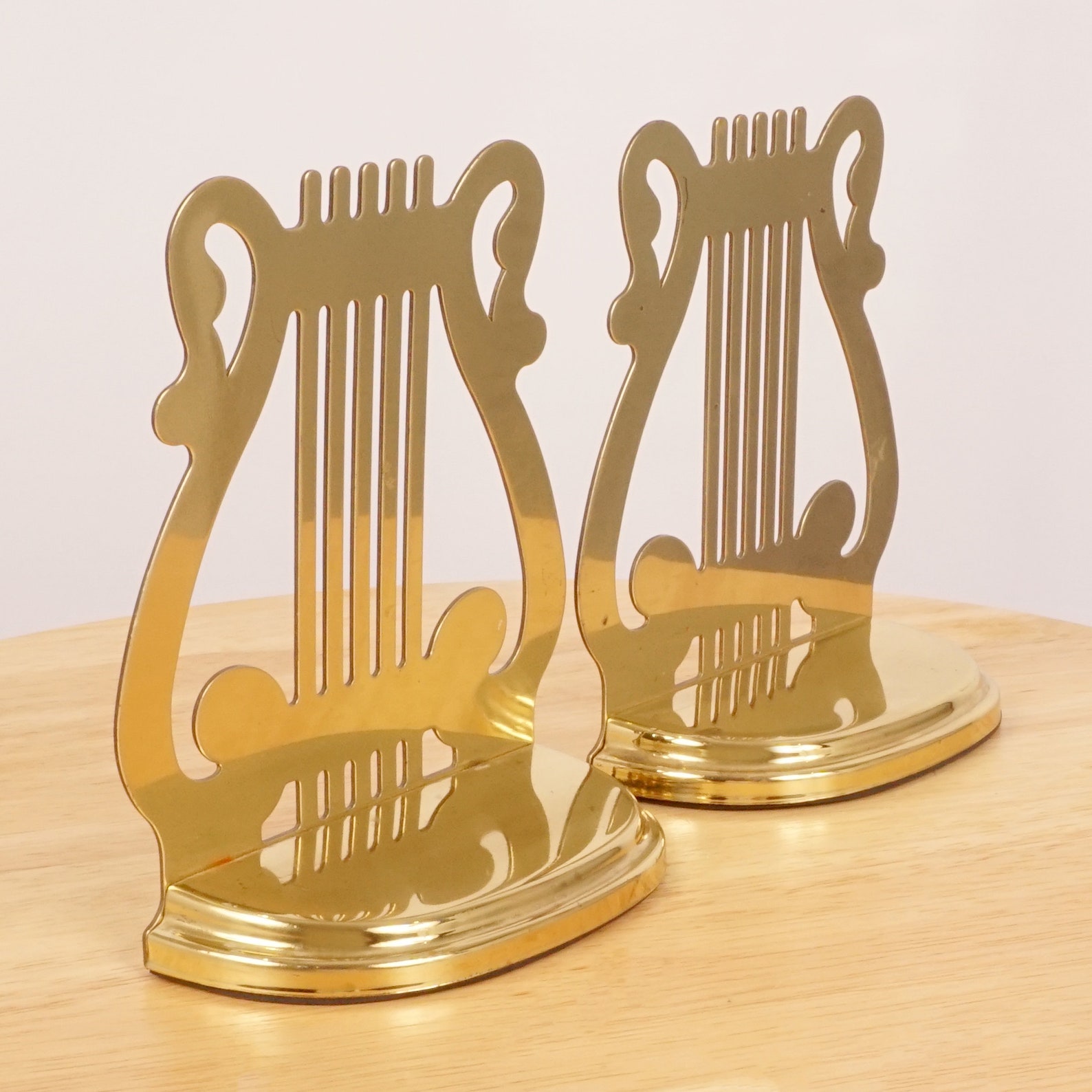 2 Bookends Music Themed Design Vintage Style Solid Brass - Etsy UK