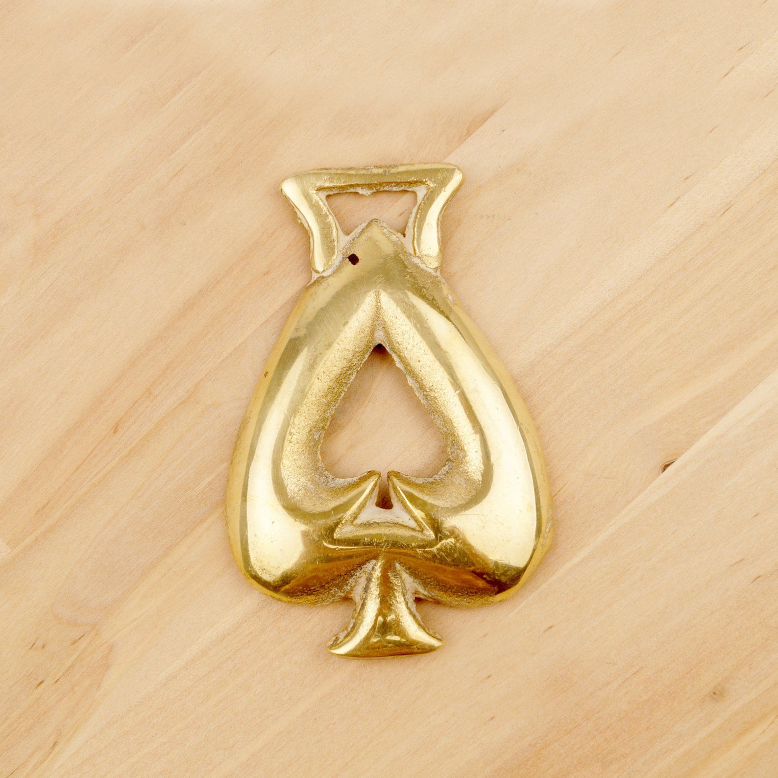 Spade Brass Badge || Vintage Solid Brass - Etsy