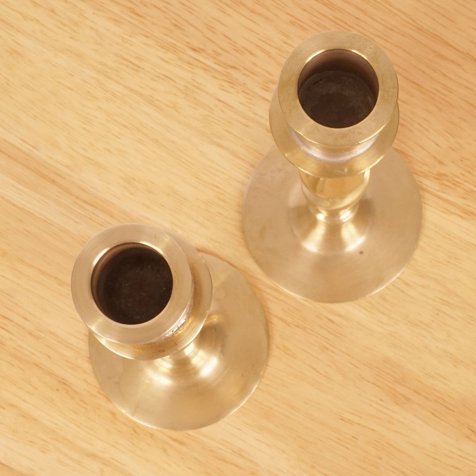 2 Heavy Candle Holders / Candlestick Holders Vintage Solid - Etsy UK