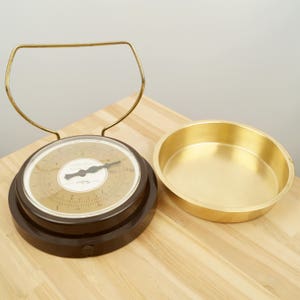 Salter Brown Plastic Kitchen Wall Mount Scales Solid Brass Bowl 6lb X 1 ...