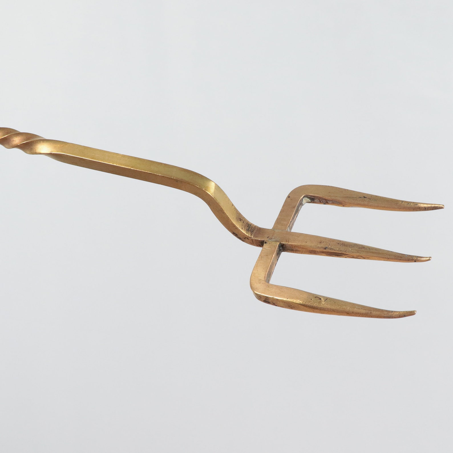 Forge-work Fork / Fireplace Accessory Vintage Solid Brass - Etsy UK
