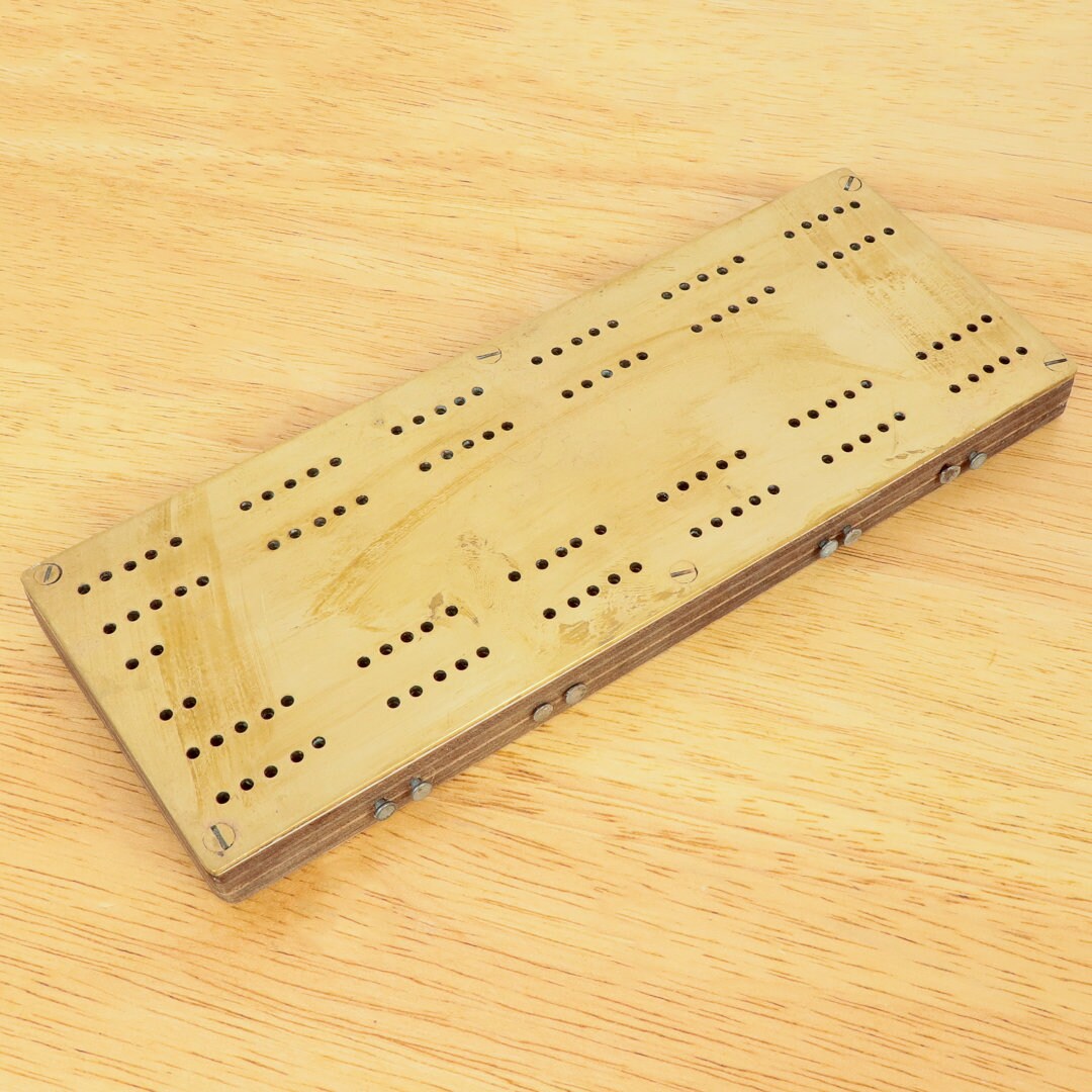 Game Point Counter || Vintage Solid Brass on Wooden Base || Cribbage ...