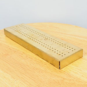 Vintage Game Point Counter || Solid Brass on Wooden Base || Cribbage ...