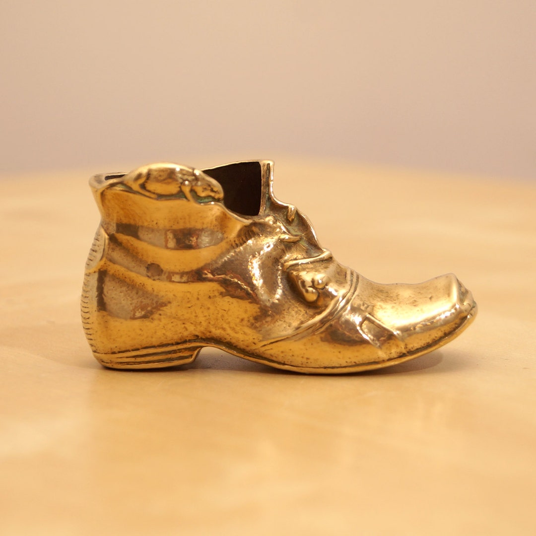 Solid Brass Shoe || Boot Ashtray || Vintage Small Item in Perfect ...