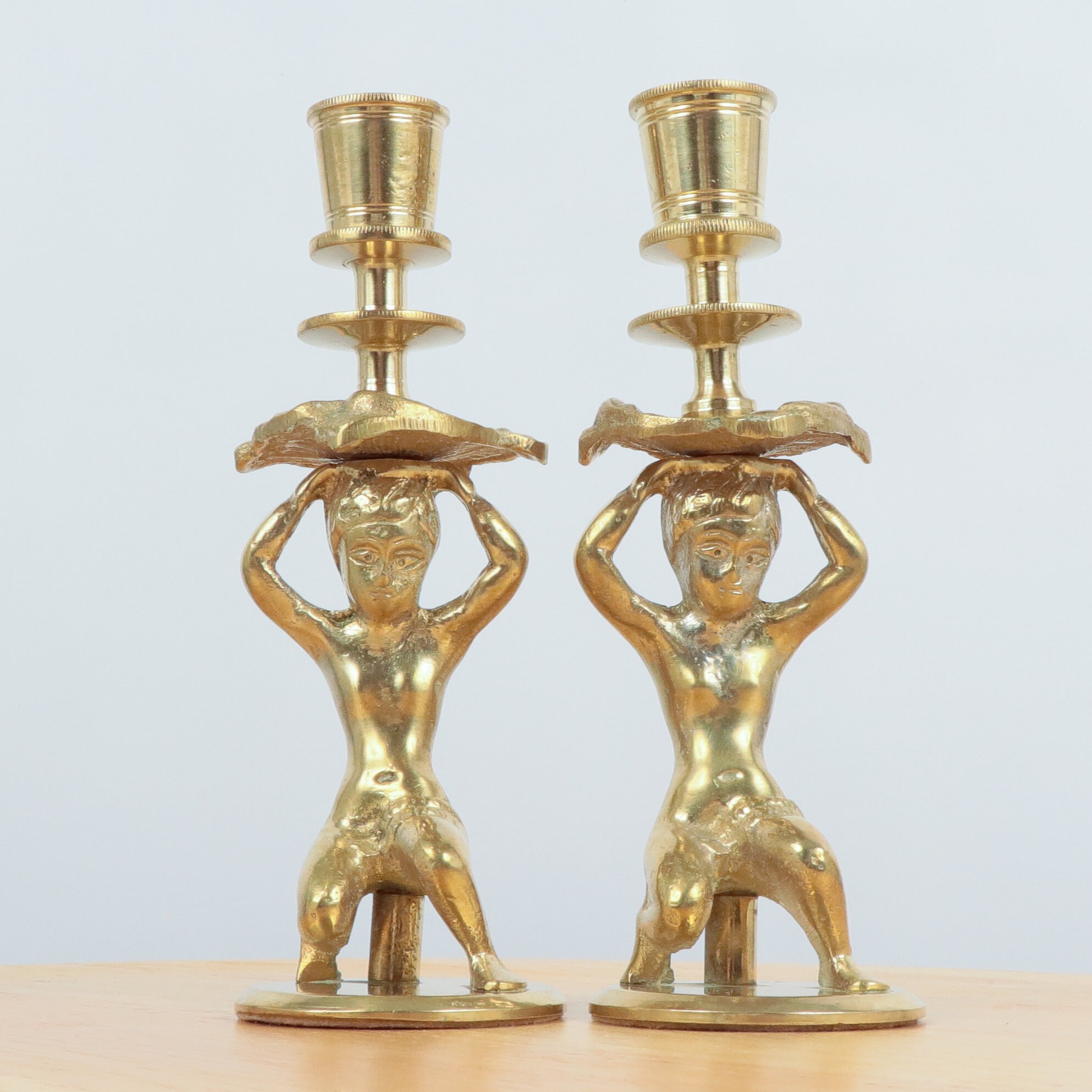 Set of 2 Vintage Human Design Candle Holders / Candlestick - Etsy UK