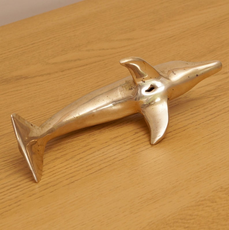 Vintage Solid Brass Dolphin / Fish Sculpture - Etsy