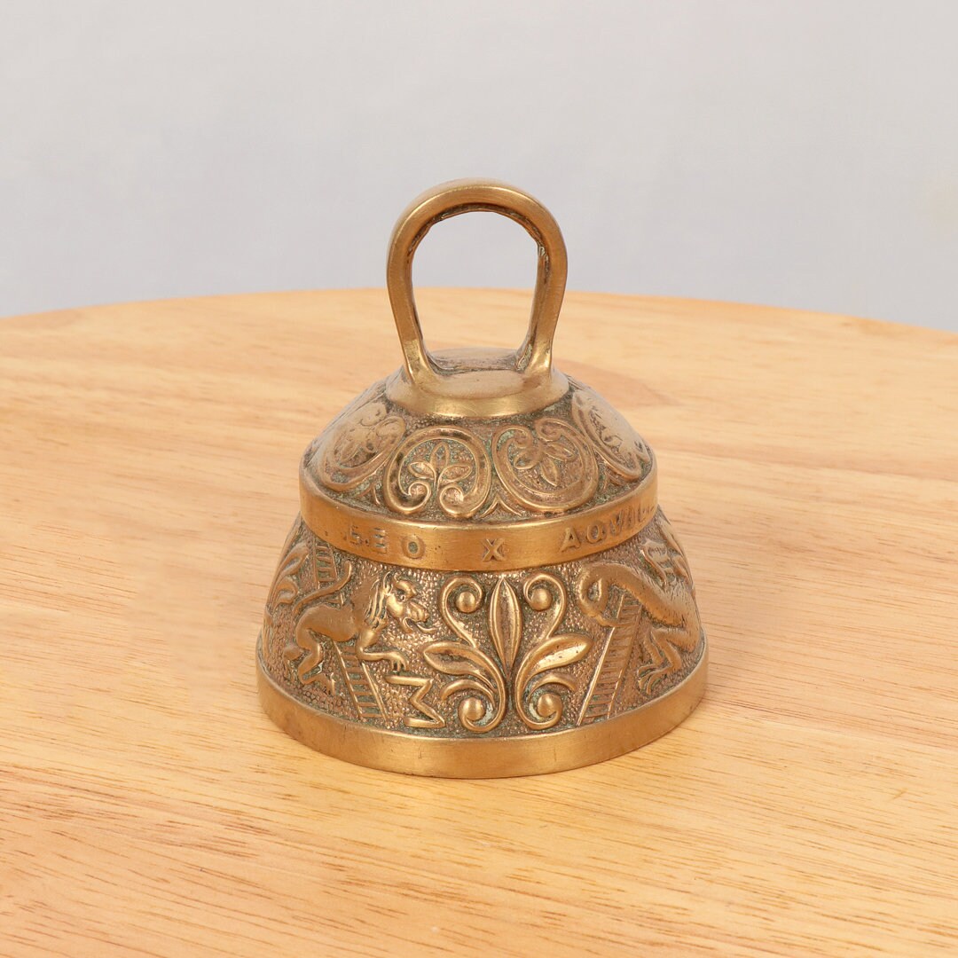 Bell With Animal Design Pattern Around It || Vintage Solid Brass || Leo ...