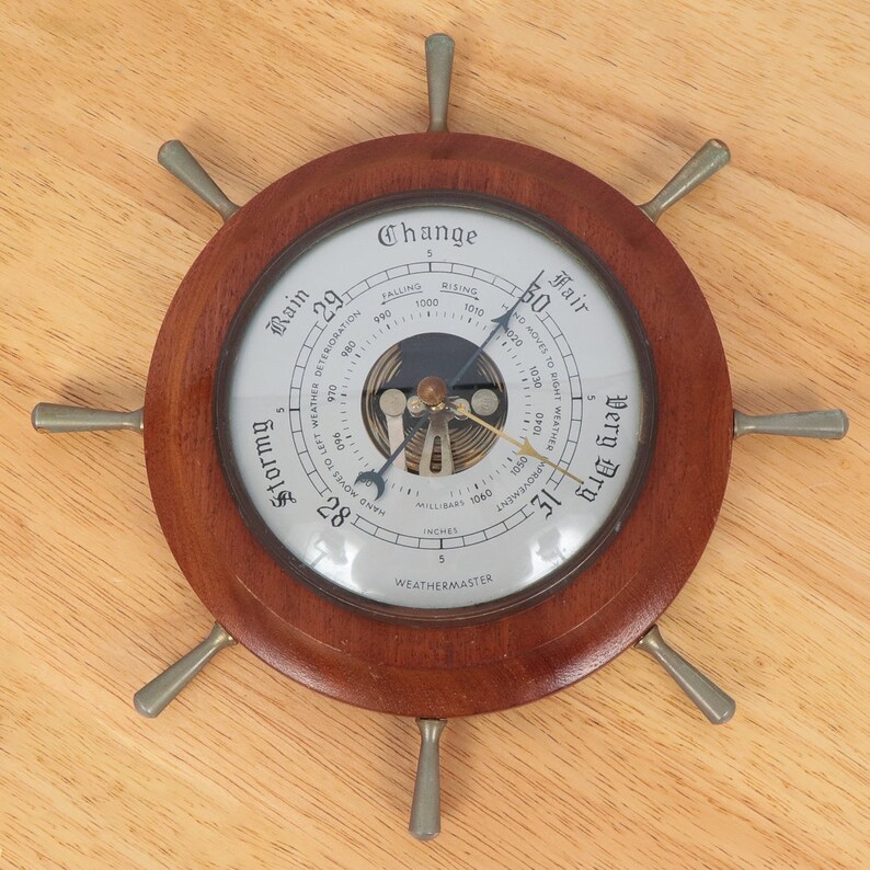 Weathermaster Barometer Made in England Wheel Shaped - Etsy UK