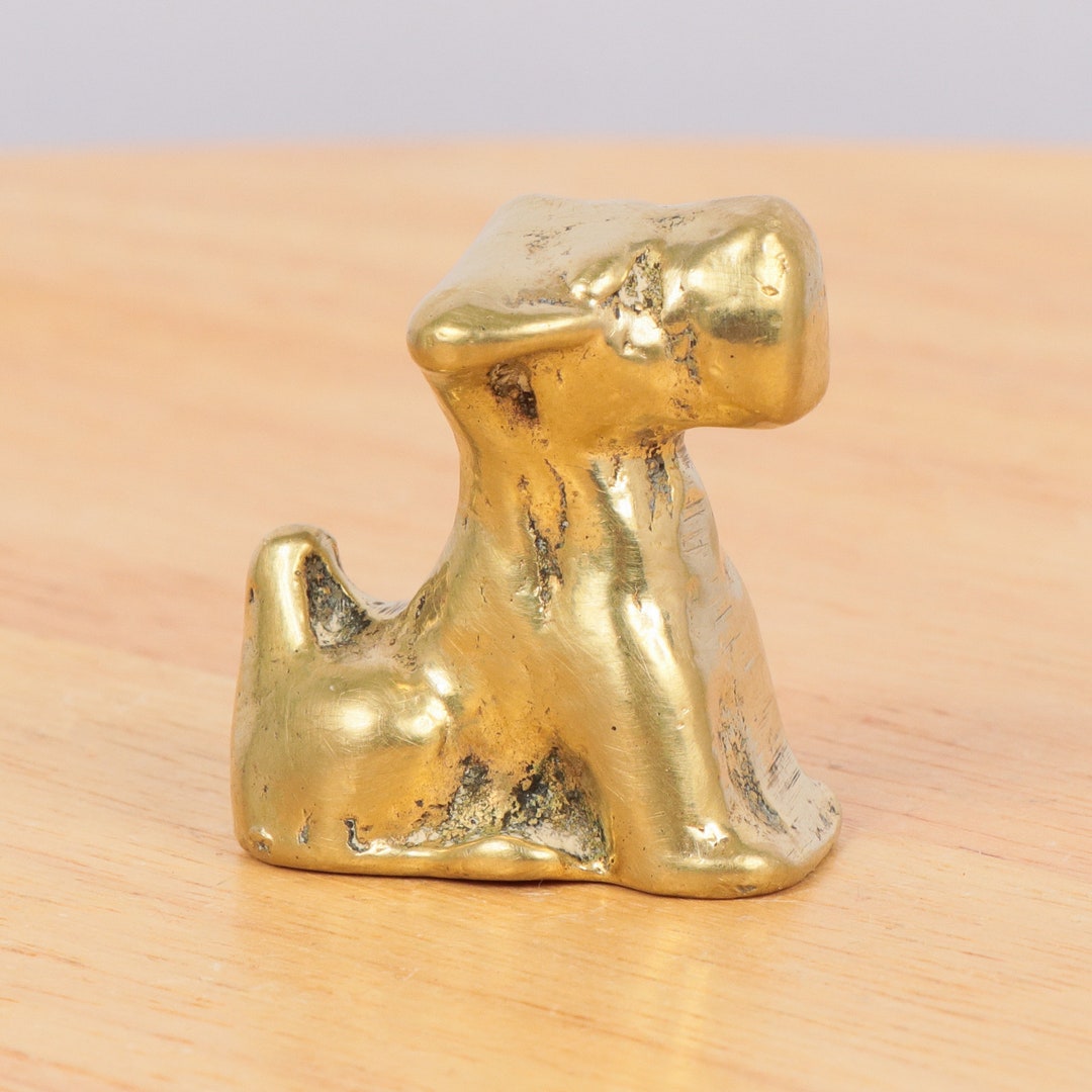 Dog Figurine / Statuette / Sculpture / Paperweight || Vintage Solid ...