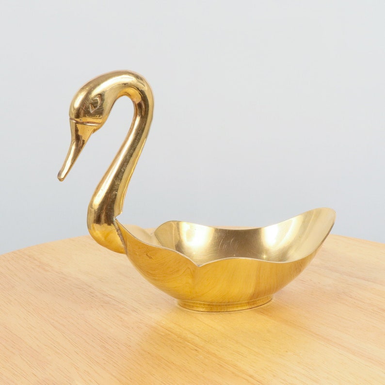 Swan Plate / Swan Bowl / Swan Ring Tray Vintage Solid Brass - Etsy