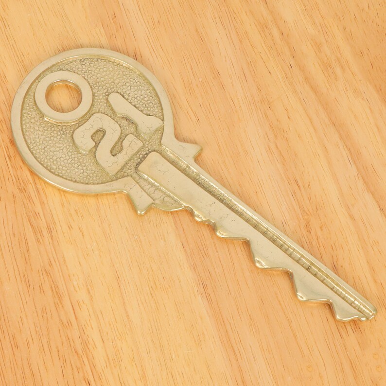 Large Good Luck Key Vintage Solid brass Wall Hanging / | Etsy