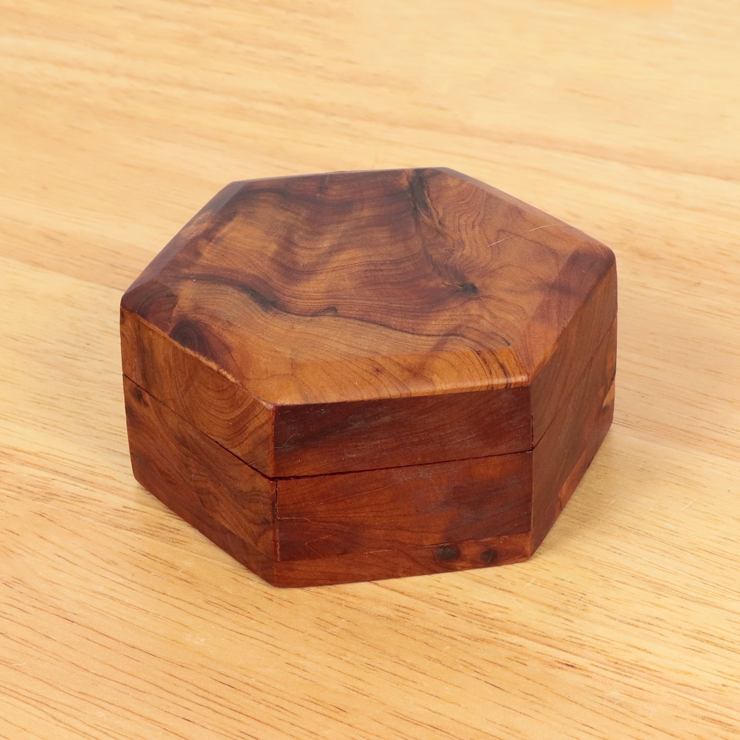 Wood Vintage Jewellery Box Hexagon Shape - Etsy