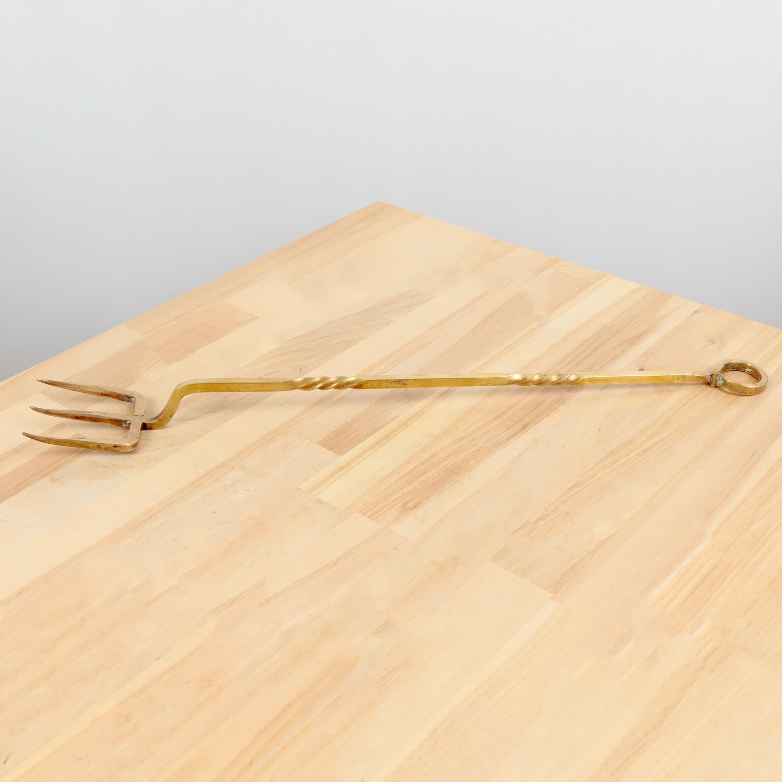 Forge-work Fork / Fireplace Accessory Vintage Solid Brass - Etsy UK