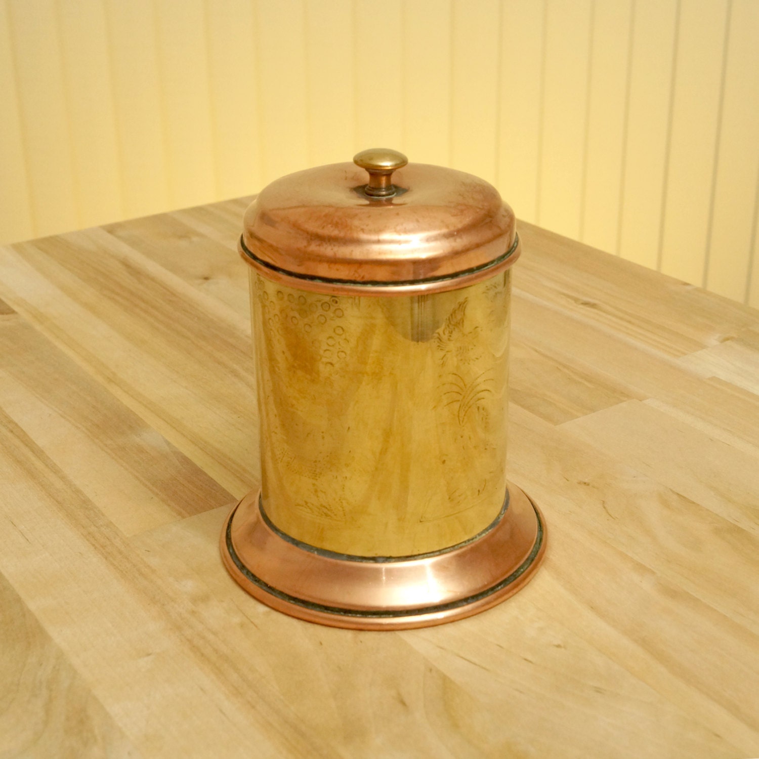 Mandarin Ware Jar / Container Vintage Brass and Copper - Etsy UK