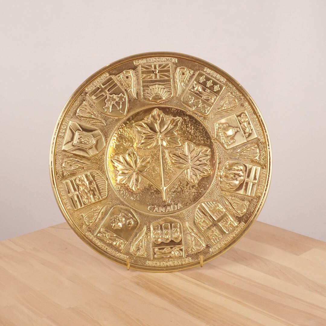 33 Cm Vintage Brass Tray / Plate / Wall Hanging / Decor || Provinces ...