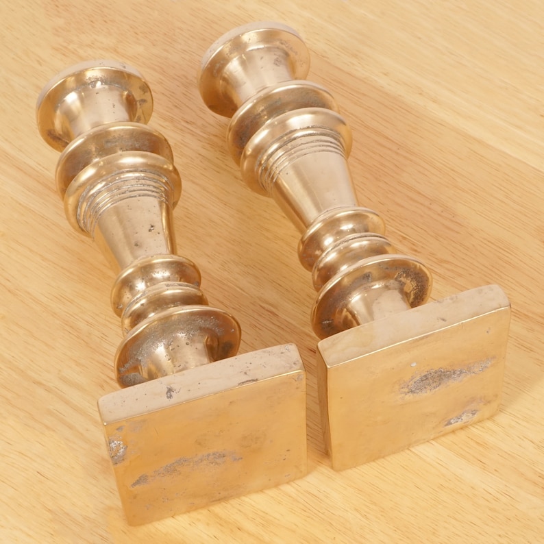 2 Massive and Heavy Candle Holders / Candlestick Holders || Square Base ...