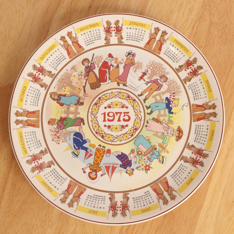 1975 Calendar Porcelain Plate / Decor Wedgwood of - Etsy