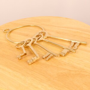 5 Keys With a Brass Ring || Vintage Solid Brass || Wall Hanging Decor ...