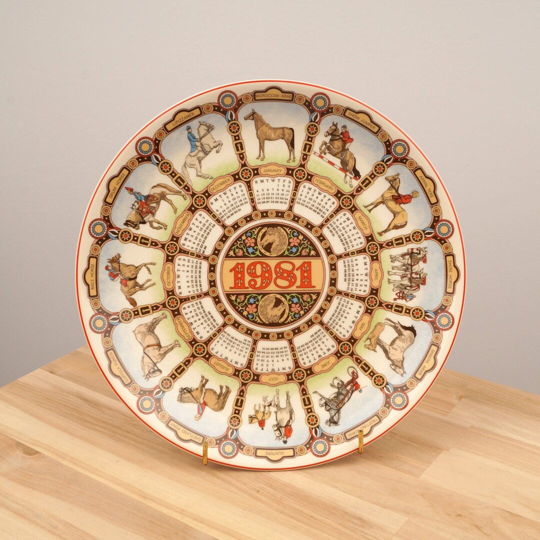 1981 Calendar Porcelain Decorative Plate Wedgwood England || Vintage - Etsy