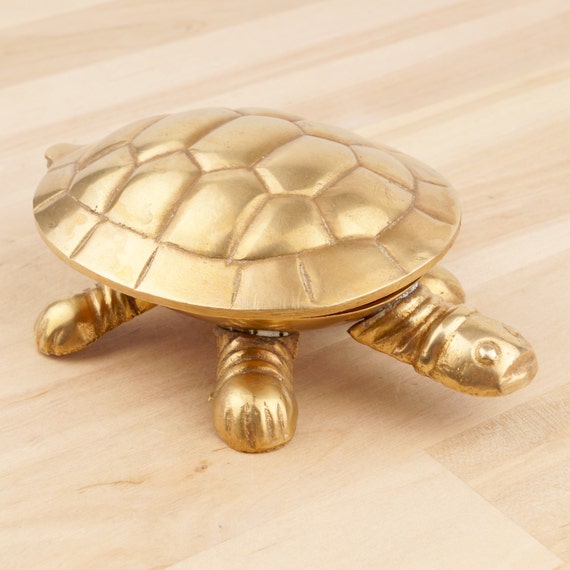Box Turtle / Sculpture Vintage Solid Brass Decorative | Etsy