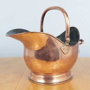 Coal Bucket / Pail / Container / Scuttle Vintage Copper Fire Place ...