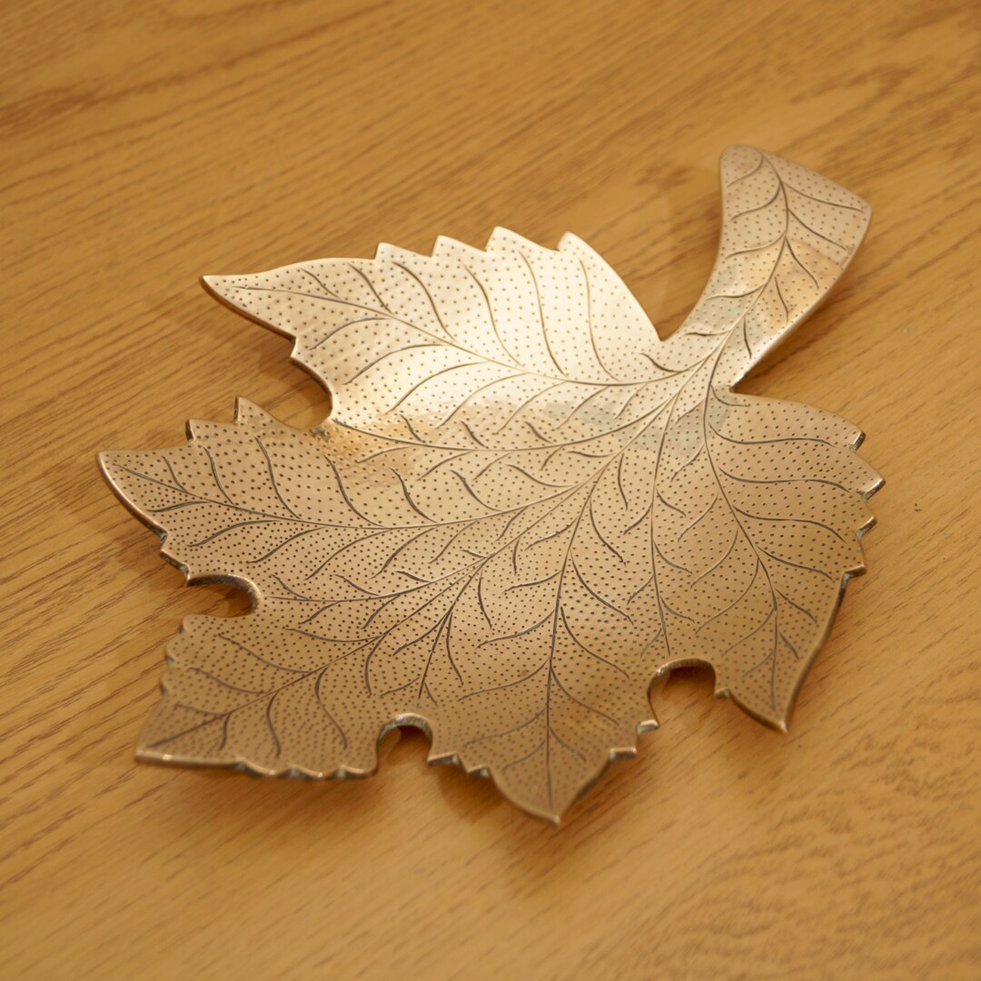 Solid Brass Vintage Leaf Design Plate || Ring / Jewlery Tray / Candy ...