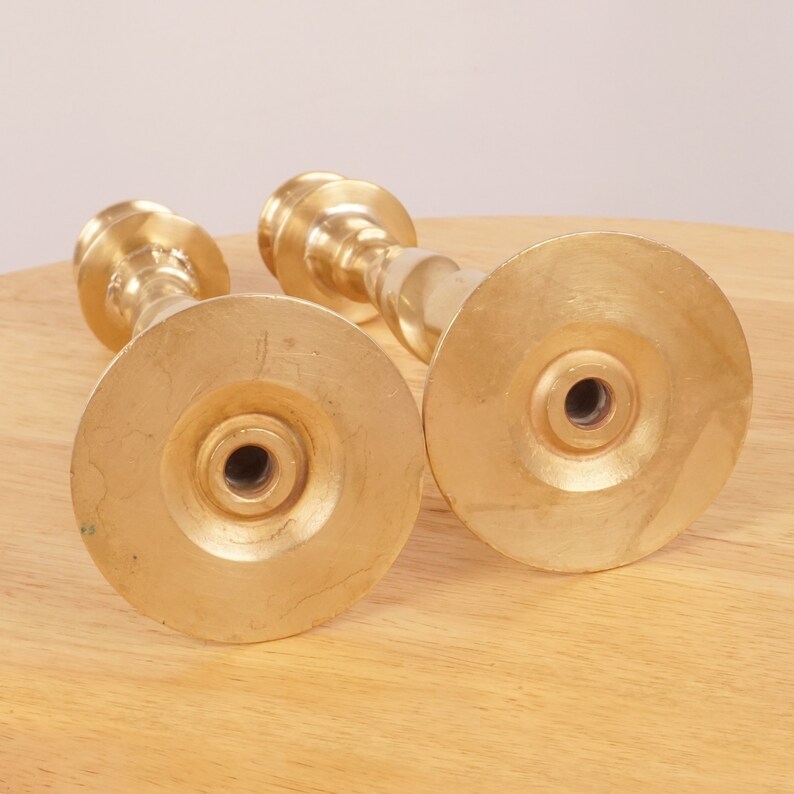 2 Heavy Candle Holders / Candlestick Holders Vintage Solid - Etsy UK