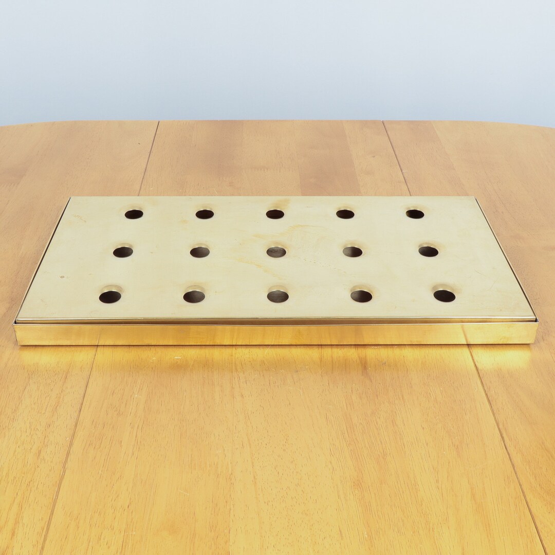 Flat Dish Drying Rack / Brass Box Board With 15 Holes || Vintage Solid ...