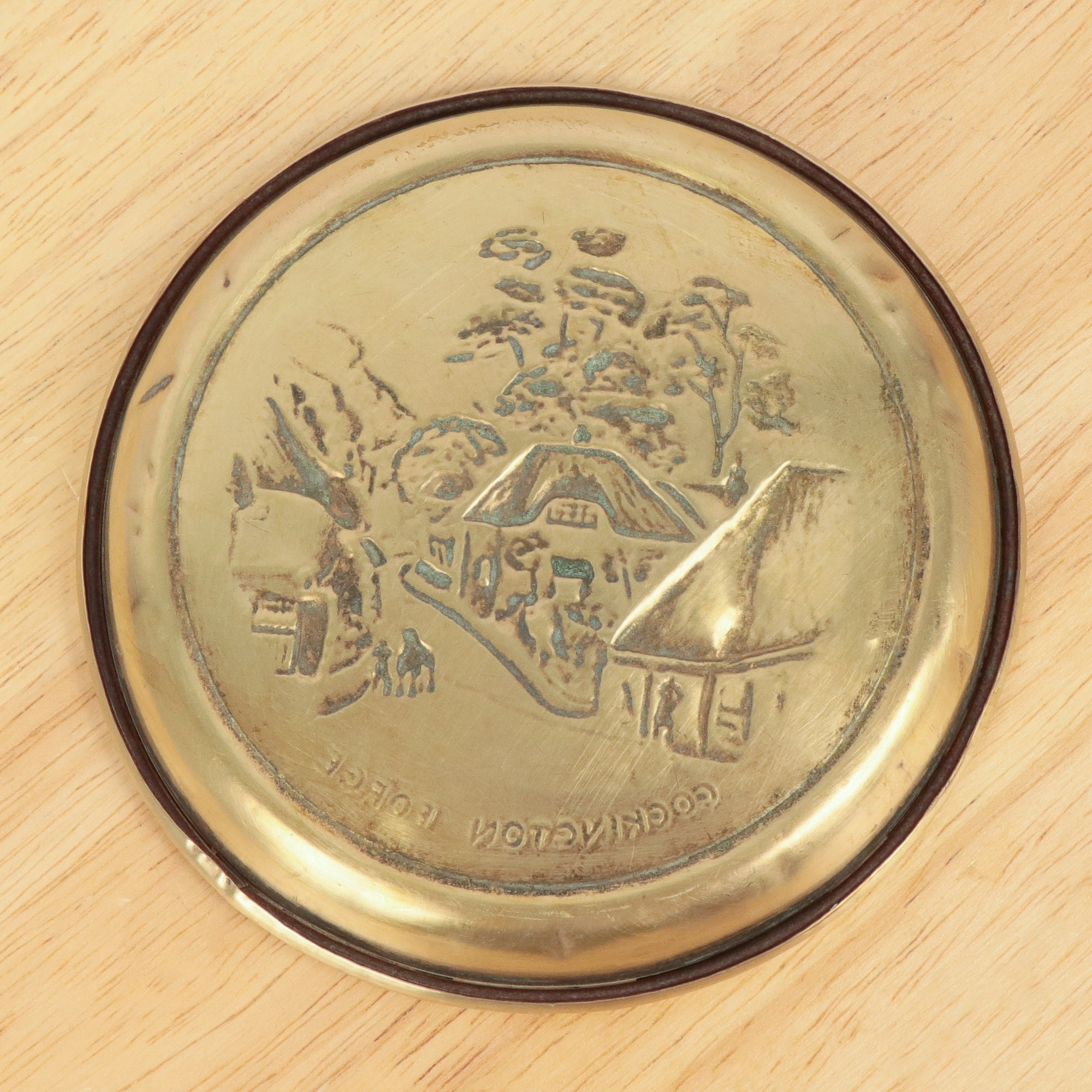 Plate / Dish / Tray || Vintage Solid Brass || Cockington Forge Souvenir ...