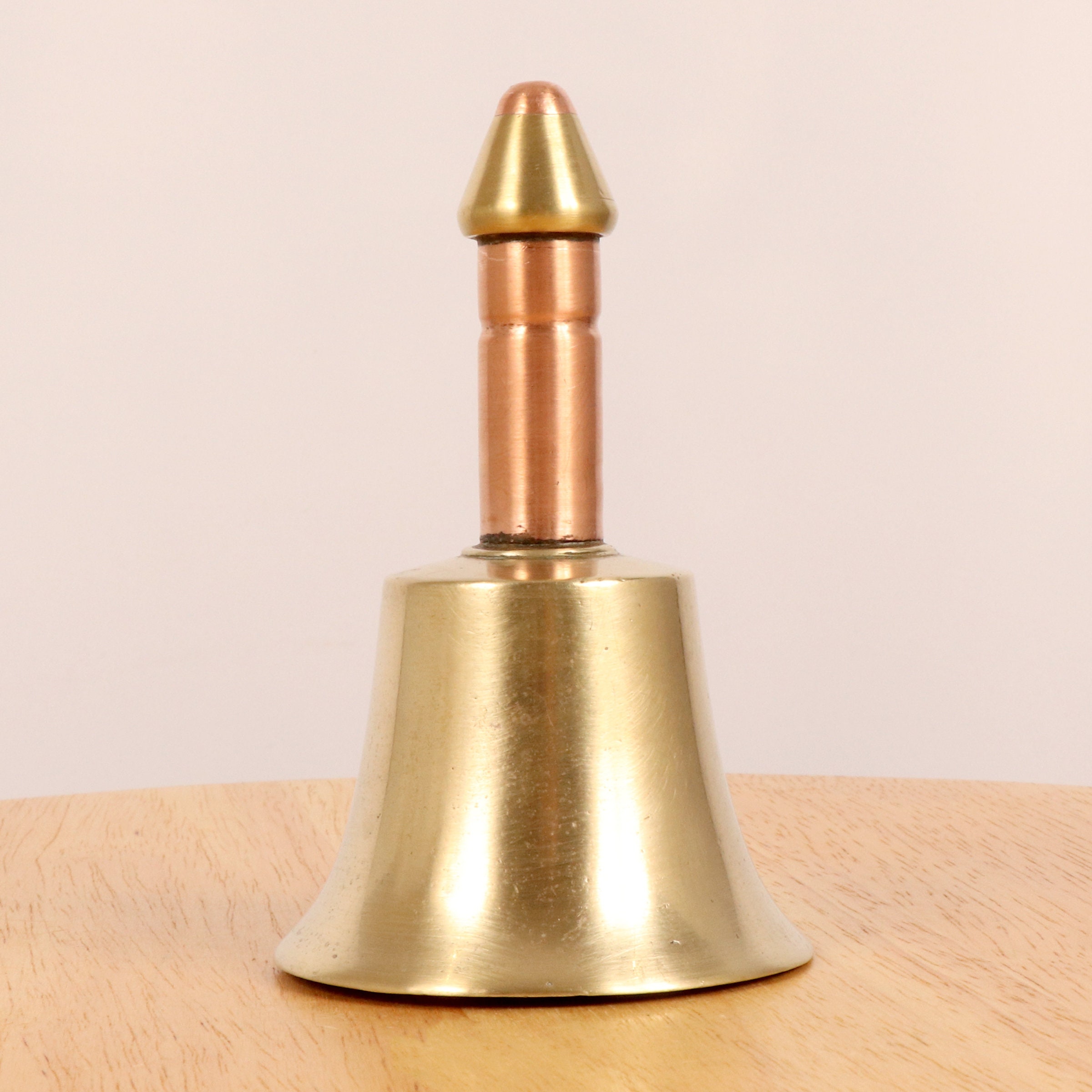 Bell Antique solid brass bell with copper handle Vintage | Etsy