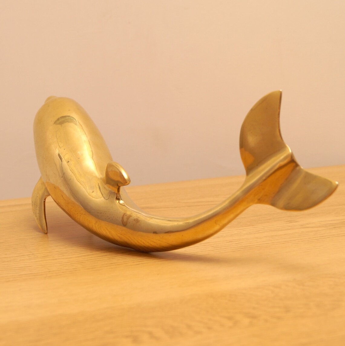 Vintage Solid Brass Dolphin / Fish Sculpture Excellent - Etsy