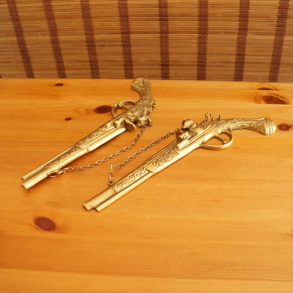 desk decor brass decorative gun Vintage brass pistol brass collectibles ...
